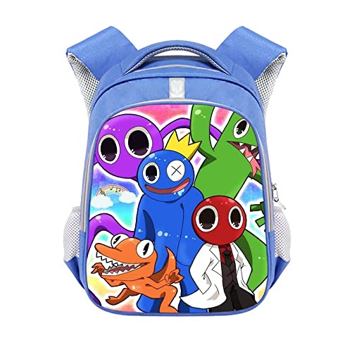 Homruis Rainbow Friends Cartoon Anime Pattern Design School Bag Backpack Multifunction Book Bag High Capacity Schoolbag