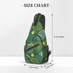 Funny Tennis Sling Bag,Casual Crossbody Shoulder Bag, Lightweight Sling Backpack,One Strap Chest Bag,for Men/Women,Daypack for Walking,Cycling,Hiking,Travel