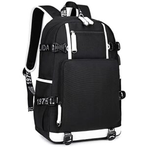 KBIKO-zxl Teen Boys Kylian Mbappe Bookbag Soccer Star Travel Daypack Waterproof Laptop Backpack with USB Charging Port