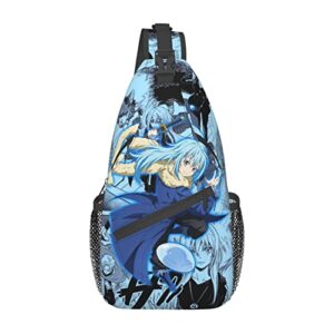 godlovepet anime that time i got reincarnated as a slime cross chest bag fashion diagonally sling purse bags for men women travel hiking shoulder backpack