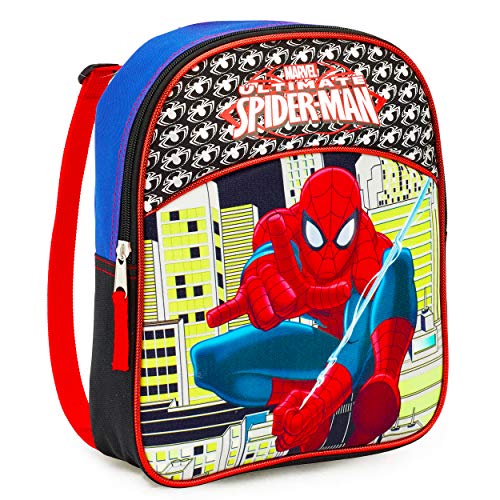 Marvel Spiderman Backpack Set Toddler Preschool - 5 Pc Bundle With 11" Mini Spiderman Backpack, Super Hero Coloring Books, Stickers, and More (Travel Activity Pack)