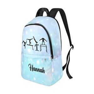 Grandkli Unicorn Fantasy Gymnastic Personalized Backpack for Teen Boys Girls ,Custom Travel Backpack Bookbag Casual Bag with Name Gift, 11.8 inches (L) x 5.51 inch (W) x 17.72 inches (H)