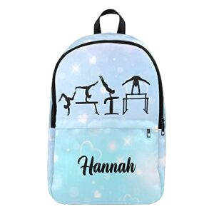 Grandkli Unicorn Fantasy Gymnastic Personalized Backpack for Teen Boys Girls ,Custom Travel Backpack Bookbag Casual Bag with Name Gift, 11.8 inches (L) x 5.51 inch (W) x 17.72 inches (H)