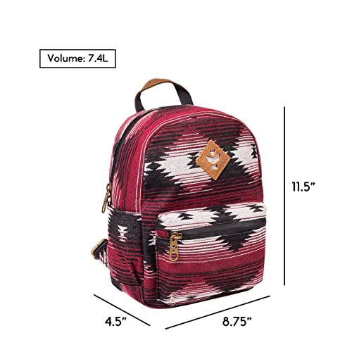 Revelry Shorty Smell Proof Small Backpack Lockable Water-Resistant with Carbon Filter System - 7.4 L (Maroon)