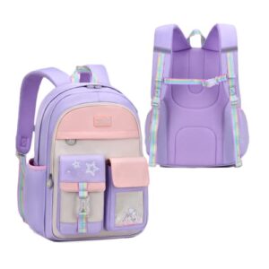 zhanao star-print backpack for girls primary students bookbag elementary cute student school bag