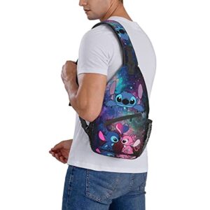 Sling Bag Cute Crossbody Bag Shoulder Bag Mini Backpack Purse Anime Chest Bags Travel Hiking Fanny Pack Women Men Daypack