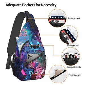 Sling Bag Cute Crossbody Bag Shoulder Bag Mini Backpack Purse Anime Chest Bags Travel Hiking Fanny Pack Women Men Daypack