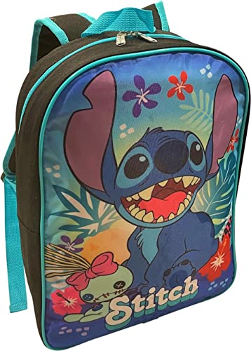 Ruz Stitch Unisex 15" Backpack (Black-Blue)