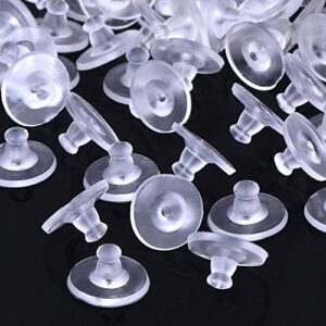 Earring Backings, Silicone Earring Backs with Pad, Rubber Earring Back Replacement, Soft Jewelry Findings (100)