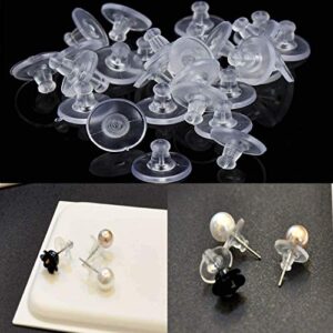 Earring Backings, Silicone Earring Backs with Pad, Rubber Earring Back Replacement, Soft Jewelry Findings (100)