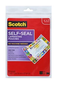 scotch glossy document or photo laminating pouch, 5 x 7 inches, 5-pack (pl905)