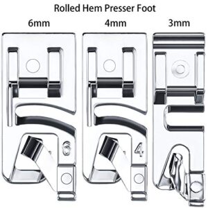 Boao Narrow Rolled Hem Sewing Machine Presser Foot Set Suitable for Household Multi-Function Sewing Machines 3 mm, 4 mm and 6 mm (3)