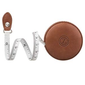 sewing tape measure, medical body cloth tailor craft dieting measuring tape, 60 inch/1.5m dual sided retractable ruler with push button round(1 pack, brown)