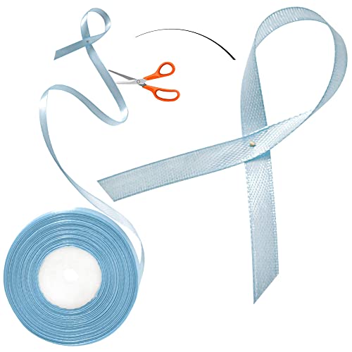 Light Blue Ribbon 1/4 Inches 36 Yards Satin Roll Perfect for Art, Wedding, Wreath, Baby Shower, Packing Birthday, DIY Hair Accessories Scrapbooking, Wrapping Christmas Other Projects Sky Color