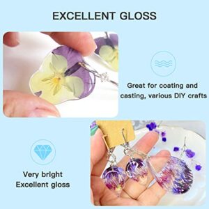 JDiction UV Resin Kit with Light, Crystal Clear Hard Resin Glue Sunlight Curing UV Resin Beginner Kit for Jewelry, Coating, and Casting, DIY Craft