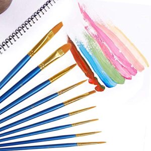 Painting Brush Set, 10 Packs /100 Pieces, Nylon Brush Head, Suitable for Oil and Watercolor, Perfect Suit of Art Painting, Best Gift for Painting Enthusiasts.