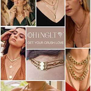 OHINGLT LUCKY Necklace Layering Clasps Separator for Stackable Necklaces Chains ,18K Gold and Silver Plated Multiple Necklace Clasps and Closures for Women Girl