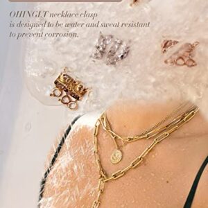 OHINGLT LUCKY Necklace Layering Clasps Separator for Stackable Necklaces Chains ,18K Gold and Silver Plated Multiple Necklace Clasps and Closures for Women Girl