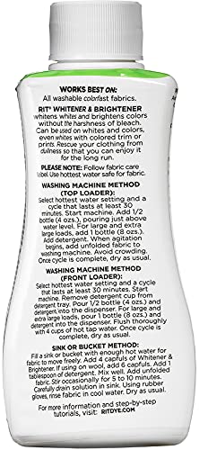 Rit Dye Laundry Treatment Whitener and Brightener, 8 fl oz