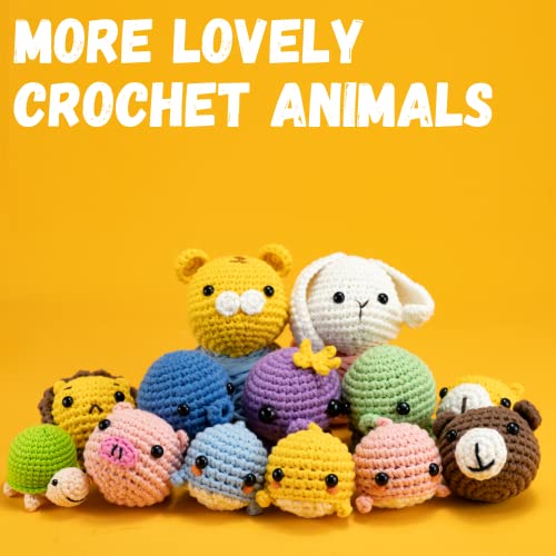 Beginner Crochet Kit, Crochet Kits for Kids and Adults, 3PCS Crochet Animal Kit for Beginners Include Videos Tutorials, Yarn, Eyes, Stuffing, Crochet Hook - Boys and Girls Birthdays Gift