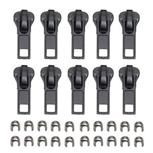 yahoga 10 pieces #5 black zipper sliders zipper repair zipper replacement for plastic jacket zippers