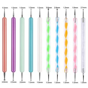 ABenkle 10Pcs Art Dotting Tools for Nail Art, Ball Tip Clay Tools Sculpting Pattern Tracing Stylus, Ball Embossing Stylu for Drawing,Painting Rocks Mandalas,Art Dot Tools