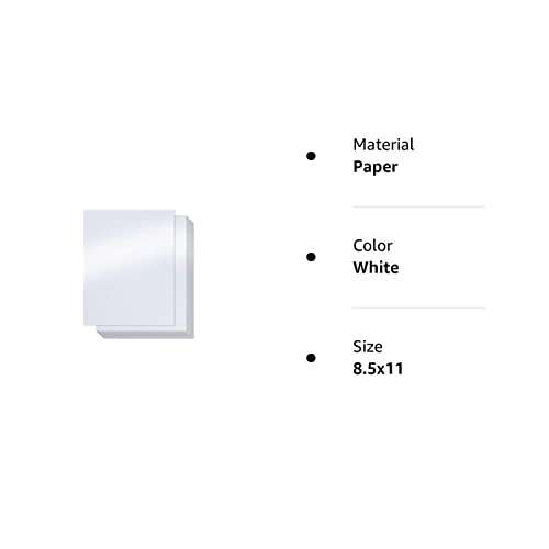 White Shimmer Paper - 100-Pack Metallic Cardstock Paper, 92 lb Cover, Double Sided, Printer Friendly - Perfect for Weddings, Birthdays, Craft Use, Letter Size Sheets, 8.5 x 11 Inches