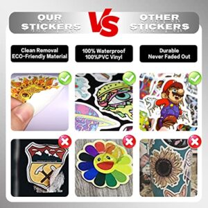 100Pcs Trippy Stickers, Psychedelic Stickers for Adults, Vinyl Waterproof Stickers for Water Bottles, Laptops Computers Skateboards Guitar Luggage Car, Cool Hippie Stickers for Adults and Teens