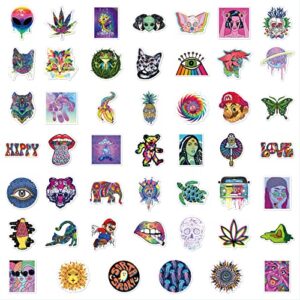 100Pcs Trippy Stickers, Psychedelic Stickers for Adults, Vinyl Waterproof Stickers for Water Bottles, Laptops Computers Skateboards Guitar Luggage Car, Cool Hippie Stickers for Adults and Teens