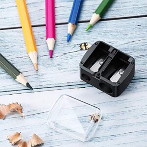 5 Pack Cosmetic Pencil Sharpener Dual Sharpener Eye Makeup Pencil Sharpener (Black)