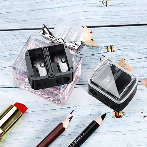 5 Pack Cosmetic Pencil Sharpener Dual Sharpener Eye Makeup Pencil Sharpener (Black)