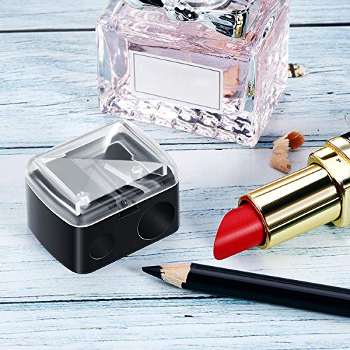 5 Pack Cosmetic Pencil Sharpener Dual Sharpener Eye Makeup Pencil Sharpener (Black)