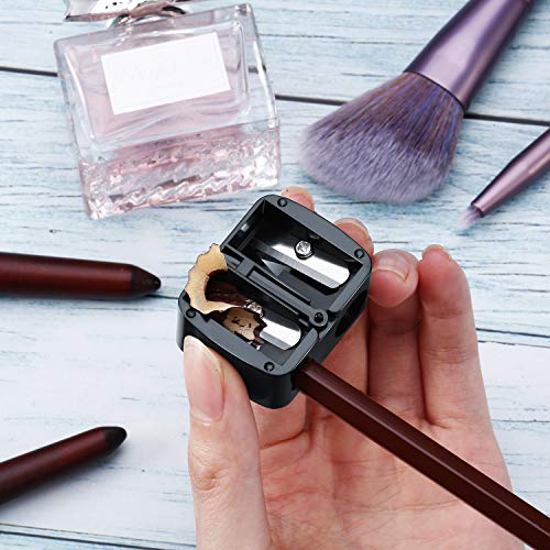 5 Pack Cosmetic Pencil Sharpener Dual Sharpener Eye Makeup Pencil Sharpener (Black)