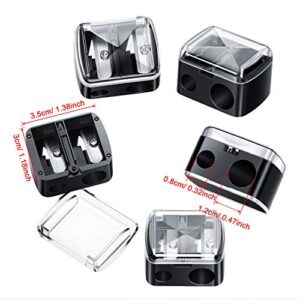 5 Pack Cosmetic Pencil Sharpener Dual Sharpener Eye Makeup Pencil Sharpener (Black)