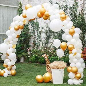 RUBFAC Gold Balloons, 120pcs 5 Inch Chrome Metallic Latex Gold Balloon for Party Supplies Birthday Anniversary Festival Baby Shower Wedding Engagement Decoration