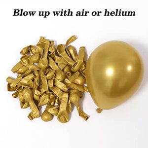 RUBFAC Gold Balloons, 120pcs 5 Inch Chrome Metallic Latex Gold Balloon for Party Supplies Birthday Anniversary Festival Baby Shower Wedding Engagement Decoration