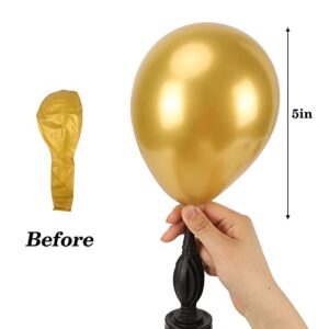 RUBFAC Gold Balloons, 120pcs 5 Inch Chrome Metallic Latex Gold Balloon for Party Supplies Birthday Anniversary Festival Baby Shower Wedding Engagement Decoration