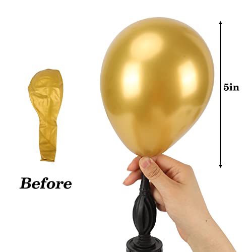 RUBFAC Gold Balloons, 120pcs 5 Inch Chrome Metallic Latex Gold Balloon for Party Supplies Birthday Anniversary Festival Baby Shower Wedding Engagement Decoration