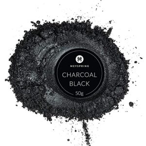 MEYSPRING Charcoal Black Epoxy Resin Color Pigment - 50 Grams - Great for Resin Art, Epoxy Resin, and UV Resin - Mica Powder for Epoxy Resin