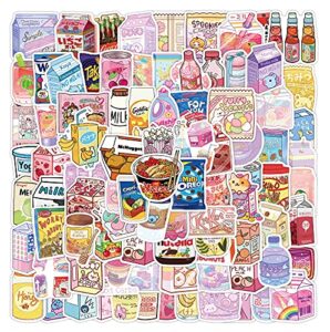 100pcs cute snack stickers food stickers drink stickers kawaii small beverage stickers decorative masking stickers for personalize laptop scrapbook daily planner and crafts