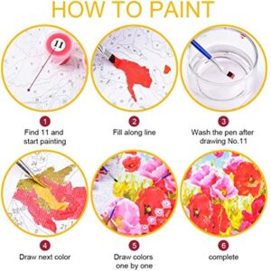 Paint by Number for Adults Beginner, DIY Painting by Numbers Kits for Adults Kids Paint Kits Canvas Gifts Arts Crafts for Home Decor Moon Mushroom Forest Butterfly 16x20 Inch