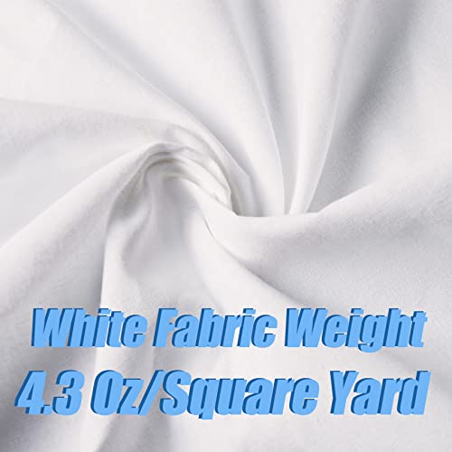 2 Yard White Cotton Fabric,Natural Cotton Poplin Fabric by The Yard,White Fabric,59 Inches Wide 100% Cotton Fabric,Soft Embroidery Muslin Quilting Fabric Material for Sewing Material Apparel Cloth