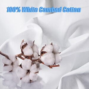 2 Yard White Cotton Fabric,Natural Cotton Poplin Fabric by The Yard,White Fabric,59 Inches Wide 100% Cotton Fabric,Soft Embroidery Muslin Quilting Fabric Material for Sewing Material Apparel Cloth