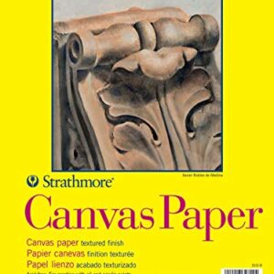 Strathmore 300 Series Canvas Paper Pad, Glue Bound, 9x12 inches, 10 Sheets (115lb/187g) - Artist Paper for Adults and Students - Acrylic and Oil Paints