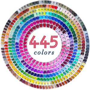 artdot 5d diamond painting beads, 445000 pieces 445 colors round drills diamond art accessories gem art nails crafts (1000pcs per bag)