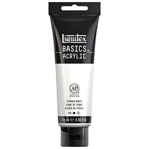 liquitex basics acrylic paint, 118ml (4-oz) tube, titanium white