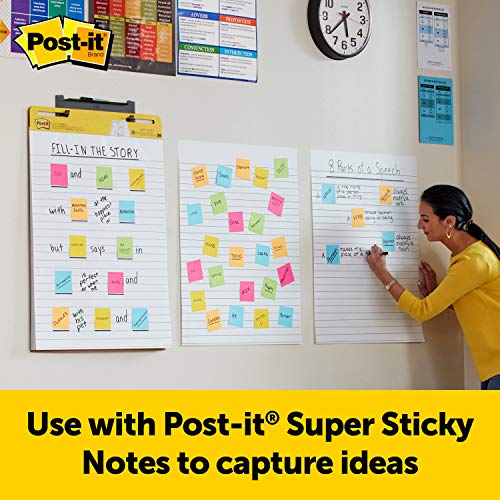 Post-it Super Sticky Easel Pad, Great for Virtual Teachers and Students, 25 x 30 Inches, 30 Sheets/Pad, 2 Pads, Lined Premium Self Stick Flip Chart Paper, Teacher Anchor Chart (561WL) (561WL VAD 2PK)