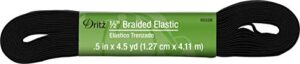 dritz 1/2″ braided elastic, black