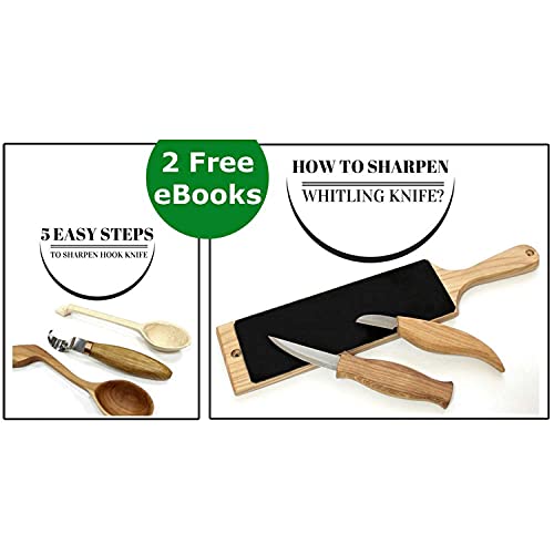 BeaverCraft S14 Wood Carving Tools Kit Wood Carving Set Wood Carving Hook Knife Set Spoon Carving Tools Spoon Knife Set Bowl Kuksa Scoop Cup Carving Tools Wood Gouges Spoon Carving Kit