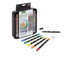 crayola brush & detail dual tip marker set (32ct), adult coloring markers, gifts for teens & adults